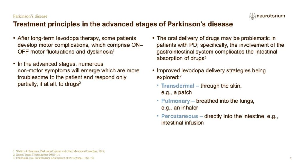 Parkinsons Disease - Treatment Principles - Neurotorium