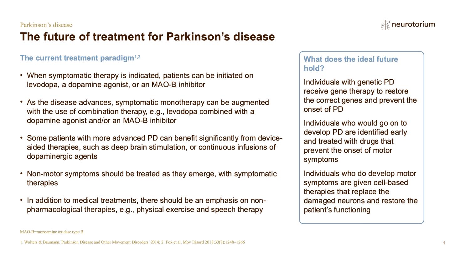 Parkinsons Disease - Treatment Principles - Neurotorium