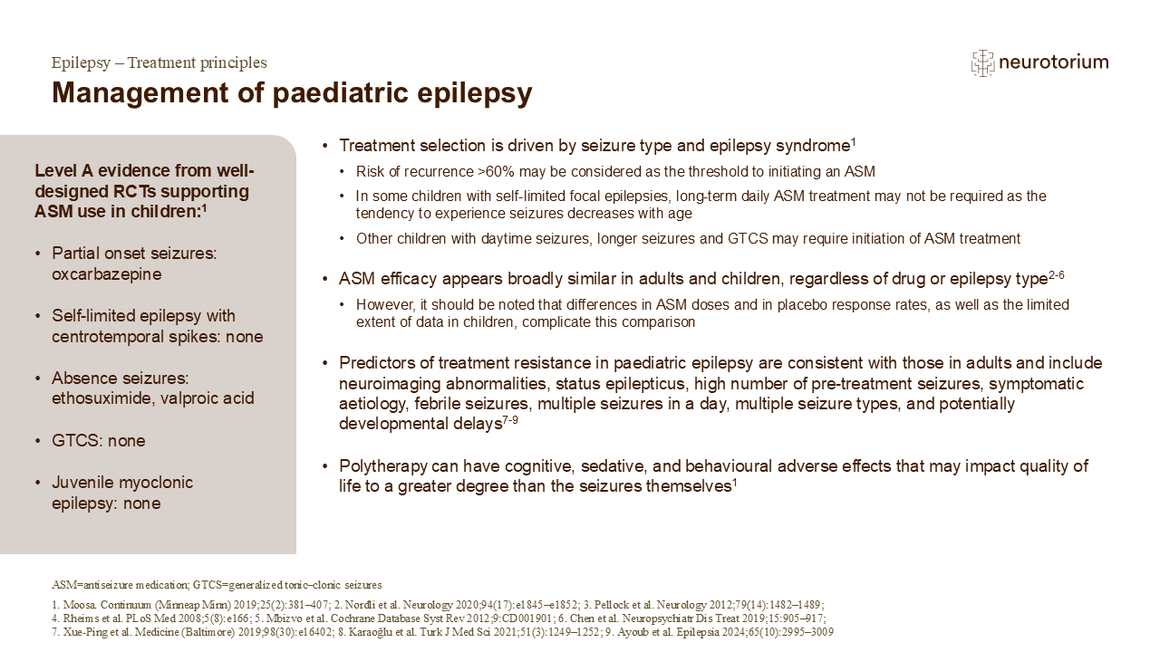 Management of paediatric epilepsy - Neurotorium
