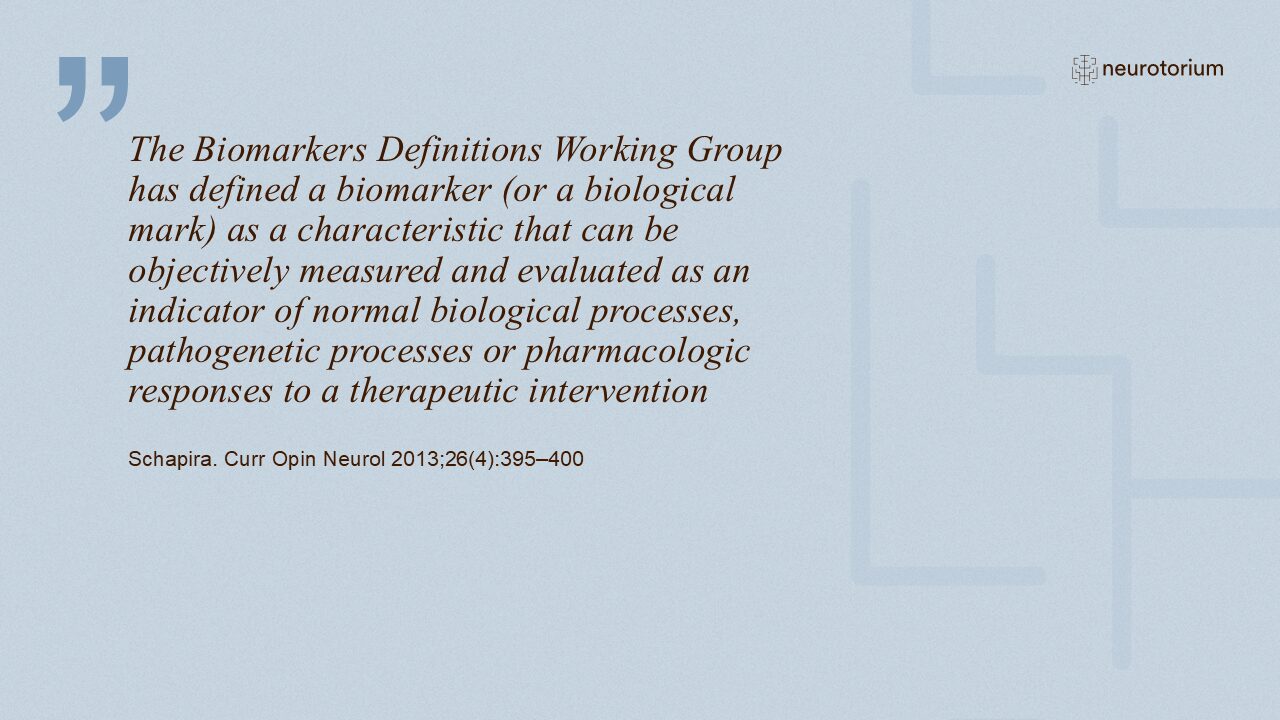 Biomarker definitions - Neurotorium