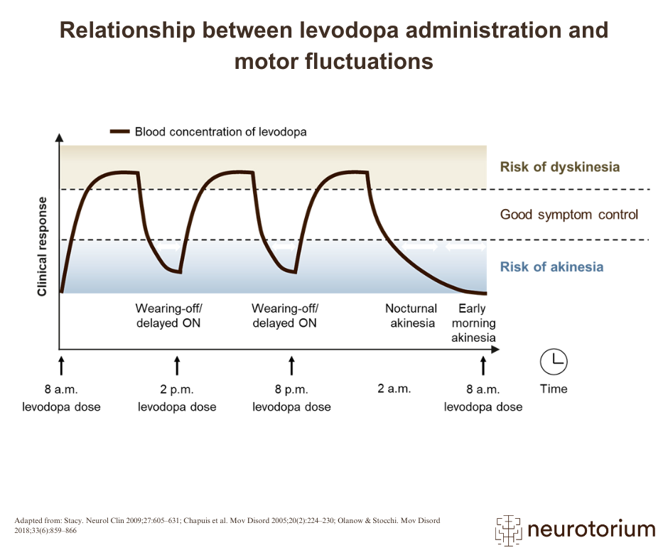 Relationship between levodopa administration and motor fluctuations ...